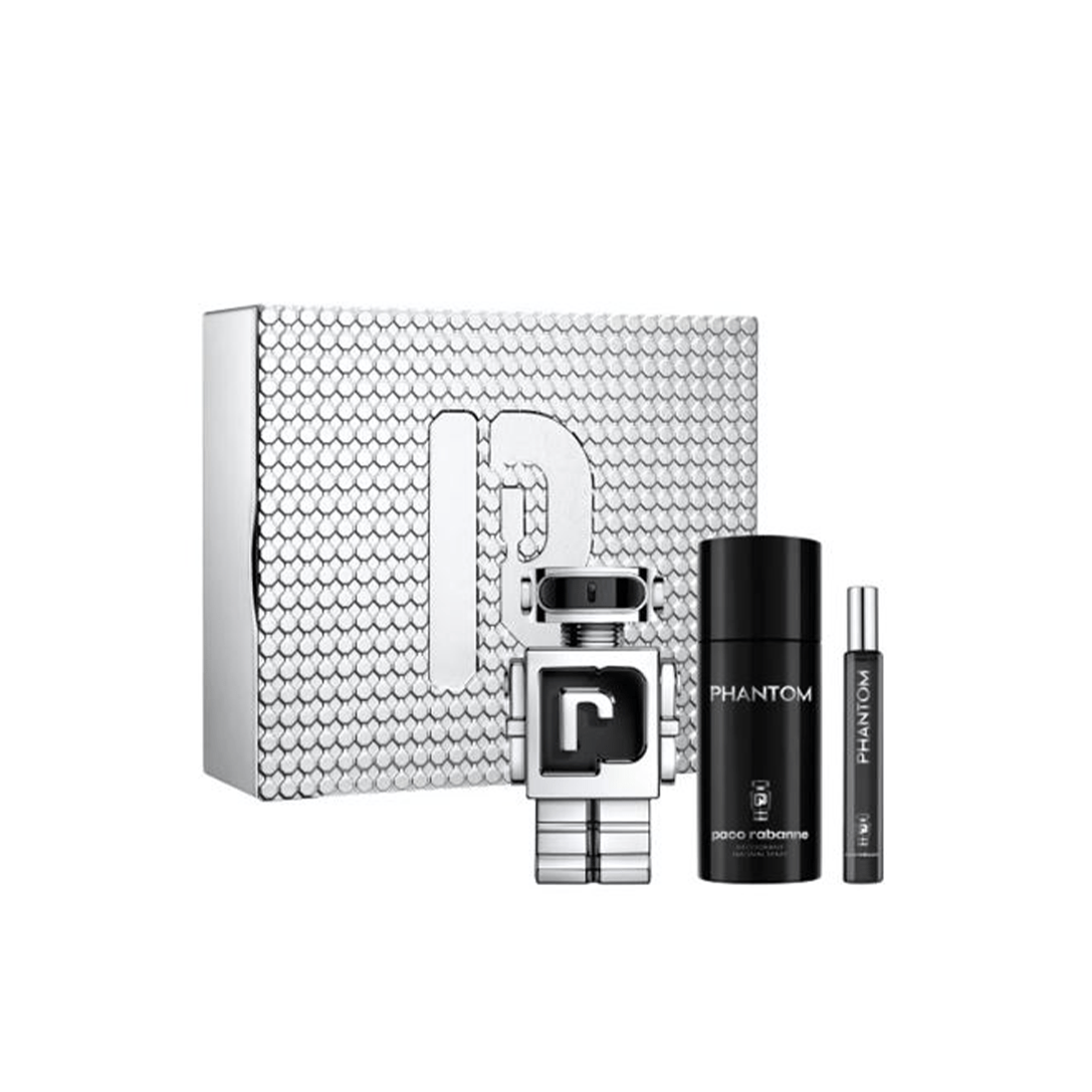 Paco Rabanne Phantom EDT Gift Set Spray 100ml with Deodorant and 10ml ...