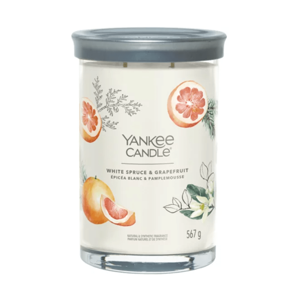 Yankee Candle White Spruce & Grapefruit Signature Large Tumbler Candle ...