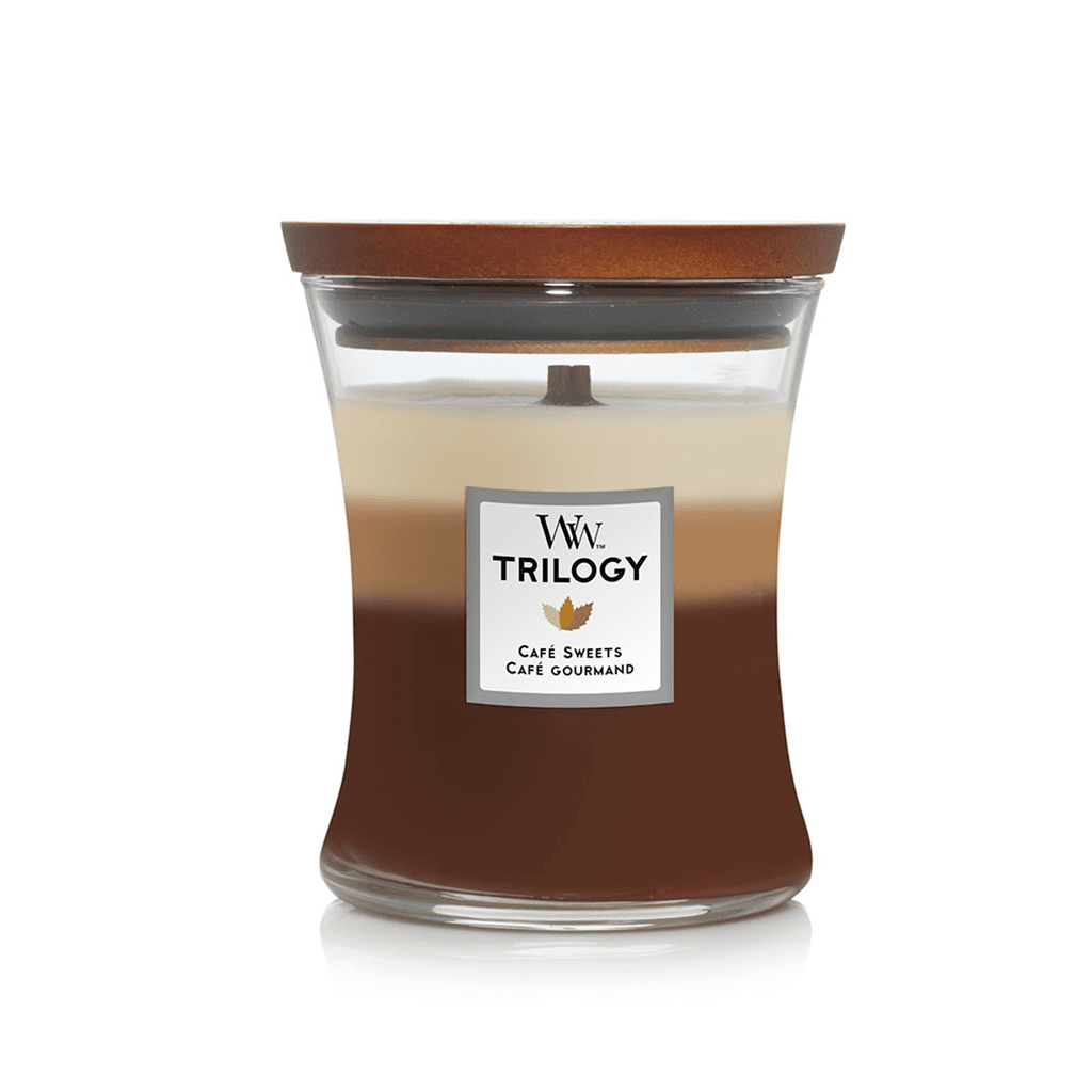 Woodwick Trilogy Café Sweets Medium Jar Candle | Perfume Direct
